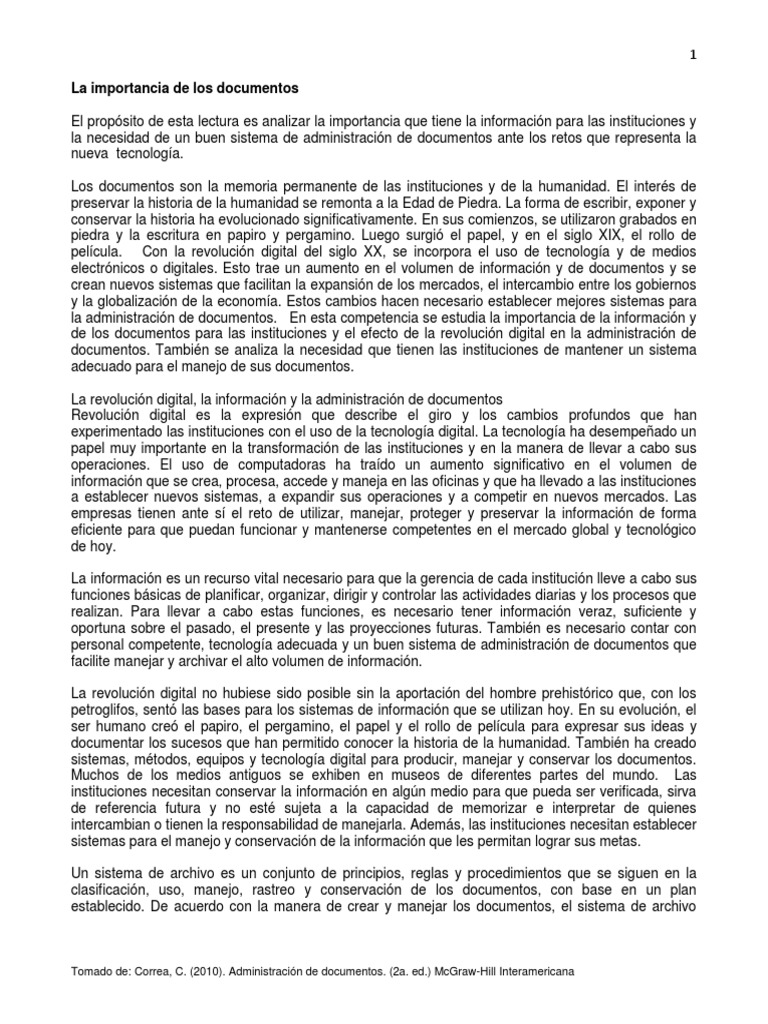 La Importancia de Los Documentos | PDF | Archivo de computadora ...