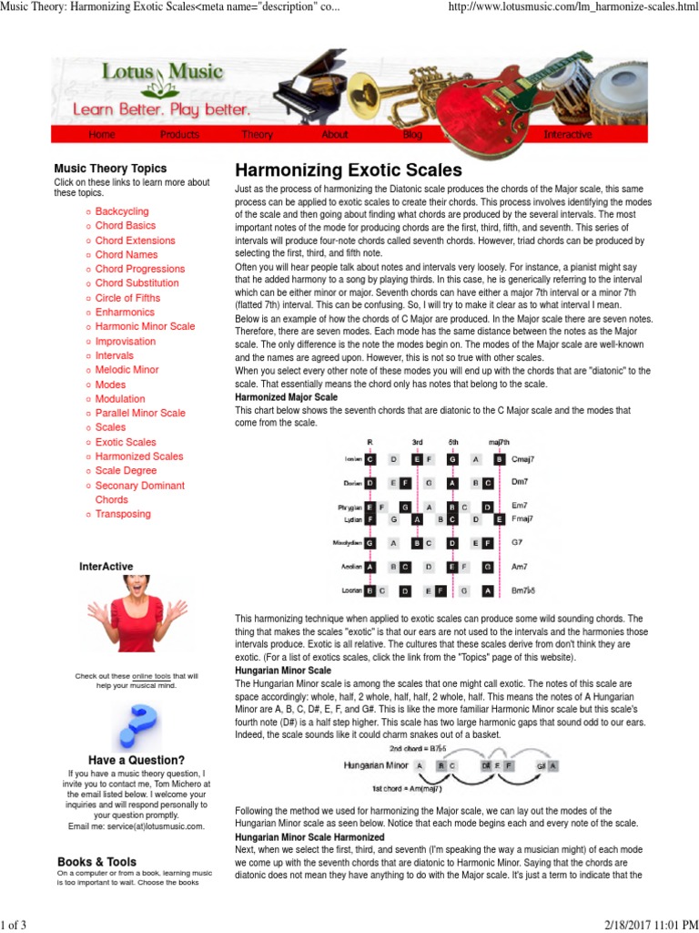 Harmonizing Exotic Scales Explained | PDF | Chord (Music) | Harmony