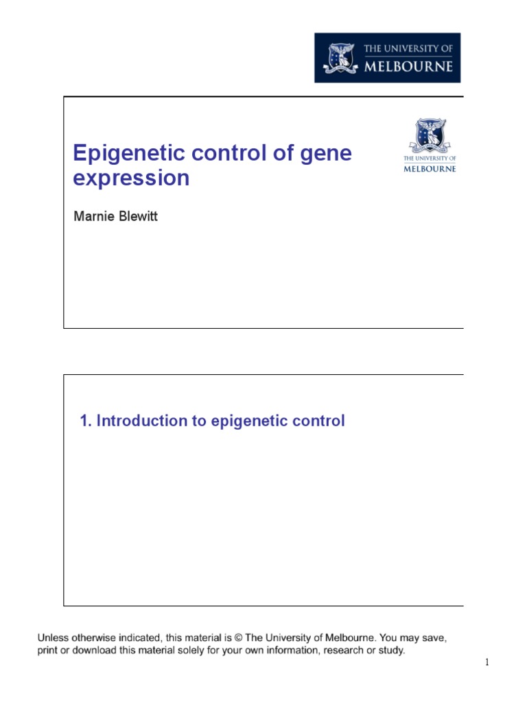 Epigenetic Control of Gene Expression | PDF | Gene Expression | Cell ...