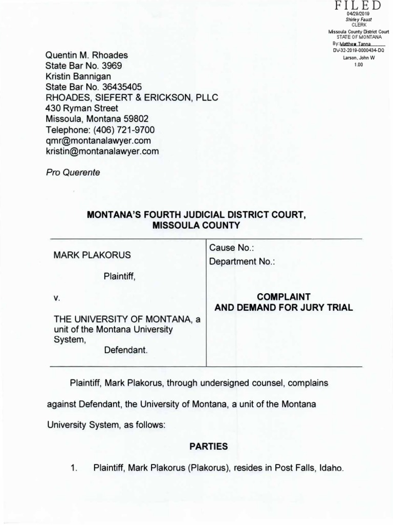 Former UM Soccer Coach Sues University For Defamation | PDF ...