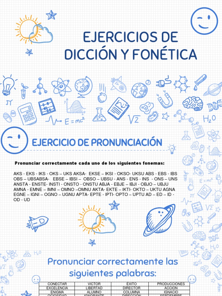 Ejercicios de Dicción y Fonética | PDF | Fonética | Lingüística