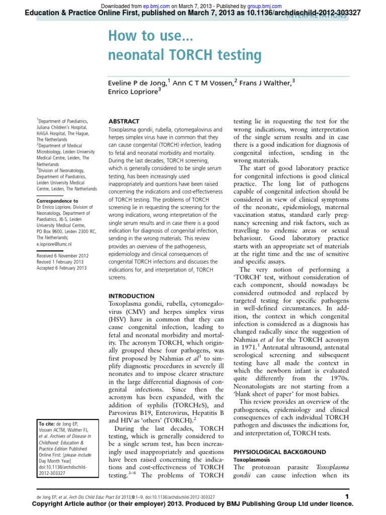 TORCH | PDF | Herpes Simplex | Infection