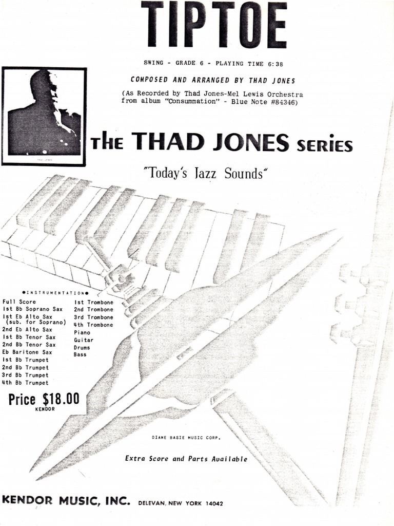 Tiptoe - Thad Jones - Score Only PDF | PDF