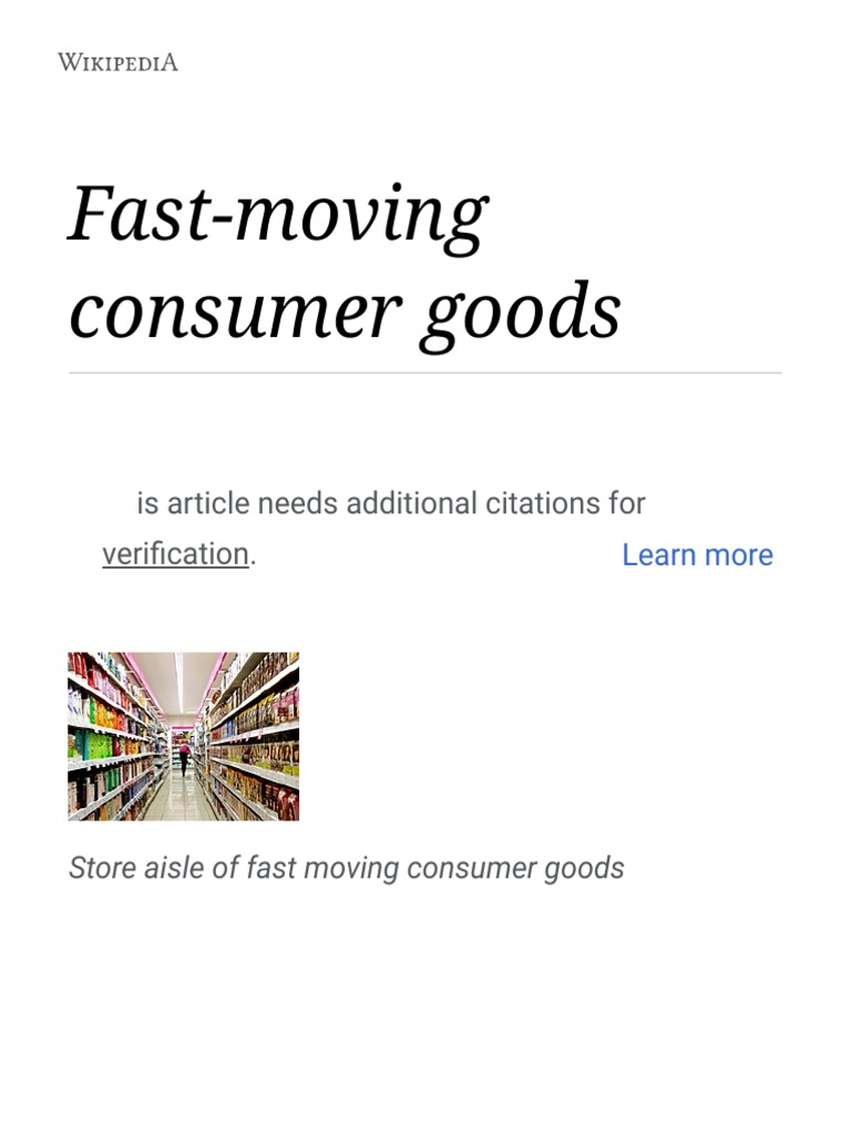 Fast-Moving Consumer Goods - Wikipedia | PDF | Economies | Microeconomics