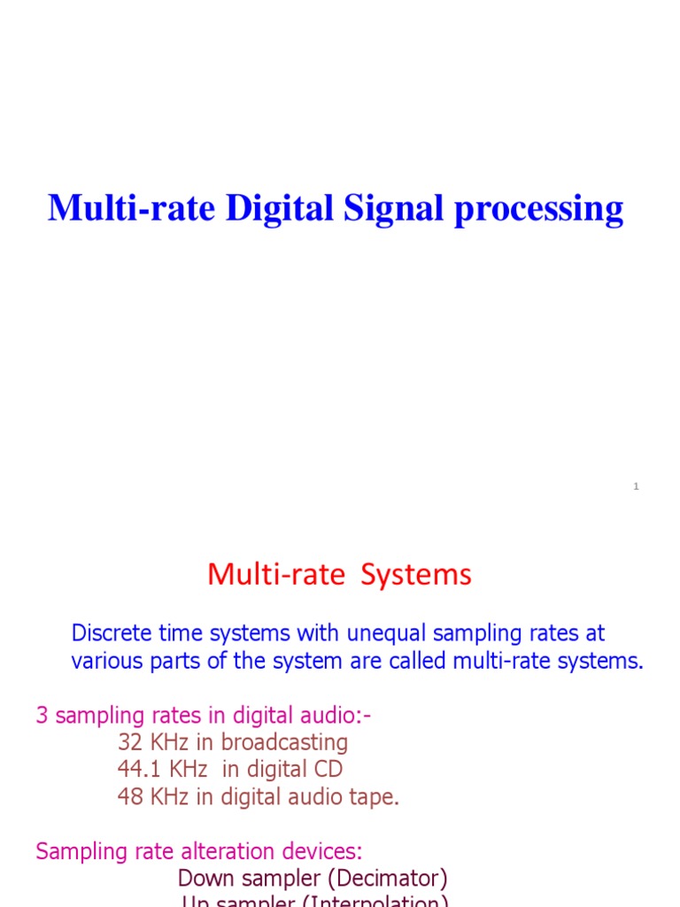 Multi-Rate Digital Signal Processing | PDF | Sampling (Signal ...