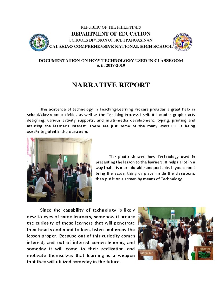 Narrative Report On Technology | PDF | Educational Technology | Pedagogy