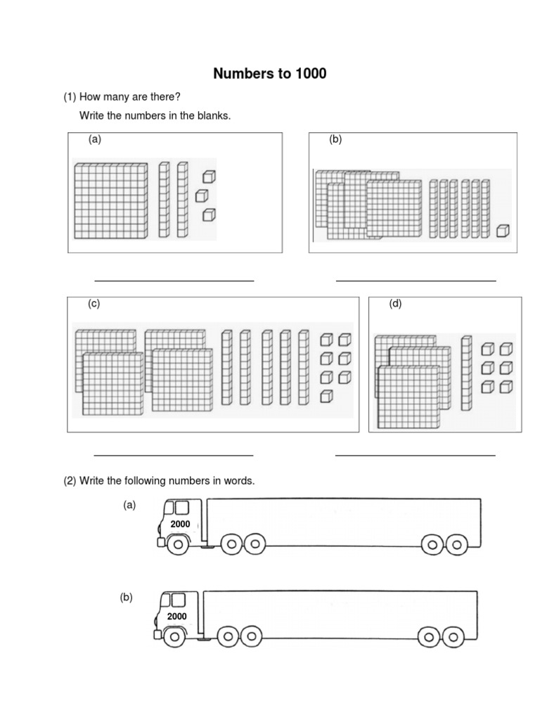 Writing Numbers Up to 1000 | PDF