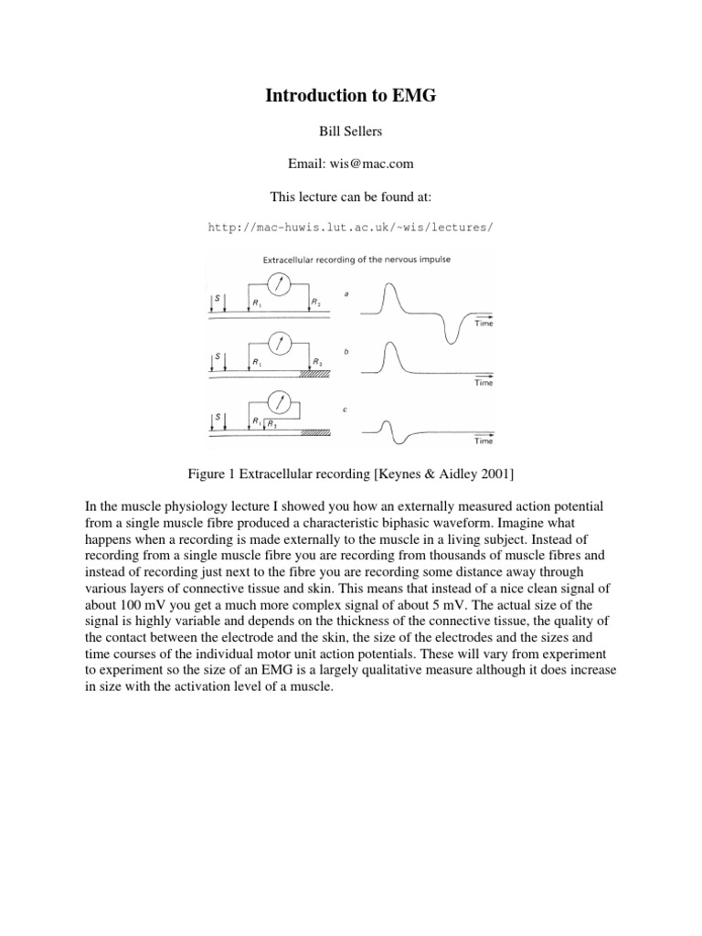 Introduction To EMG | PDF | Electromyography | Low Pass Filter