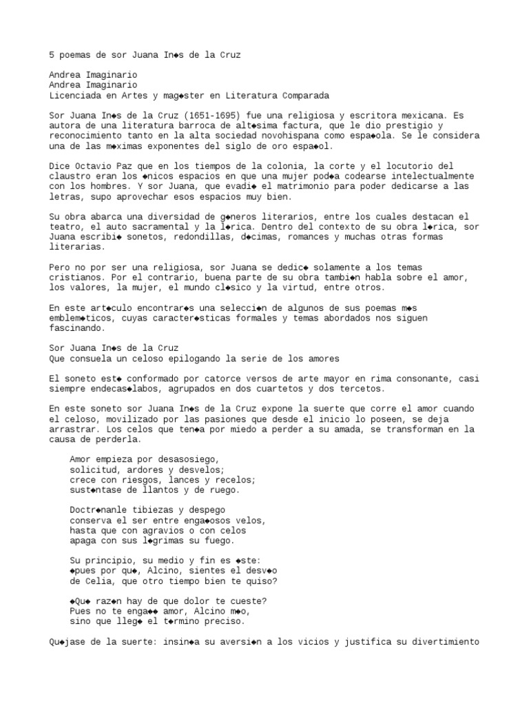 Sor Juana | PDF | Poesía