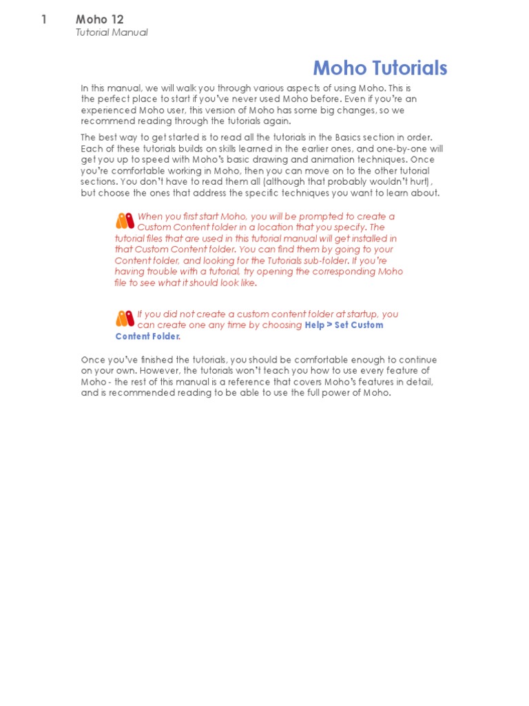 Moho 12 Tutorial 1.1 | PDF | Double Click | Icon (Computing)