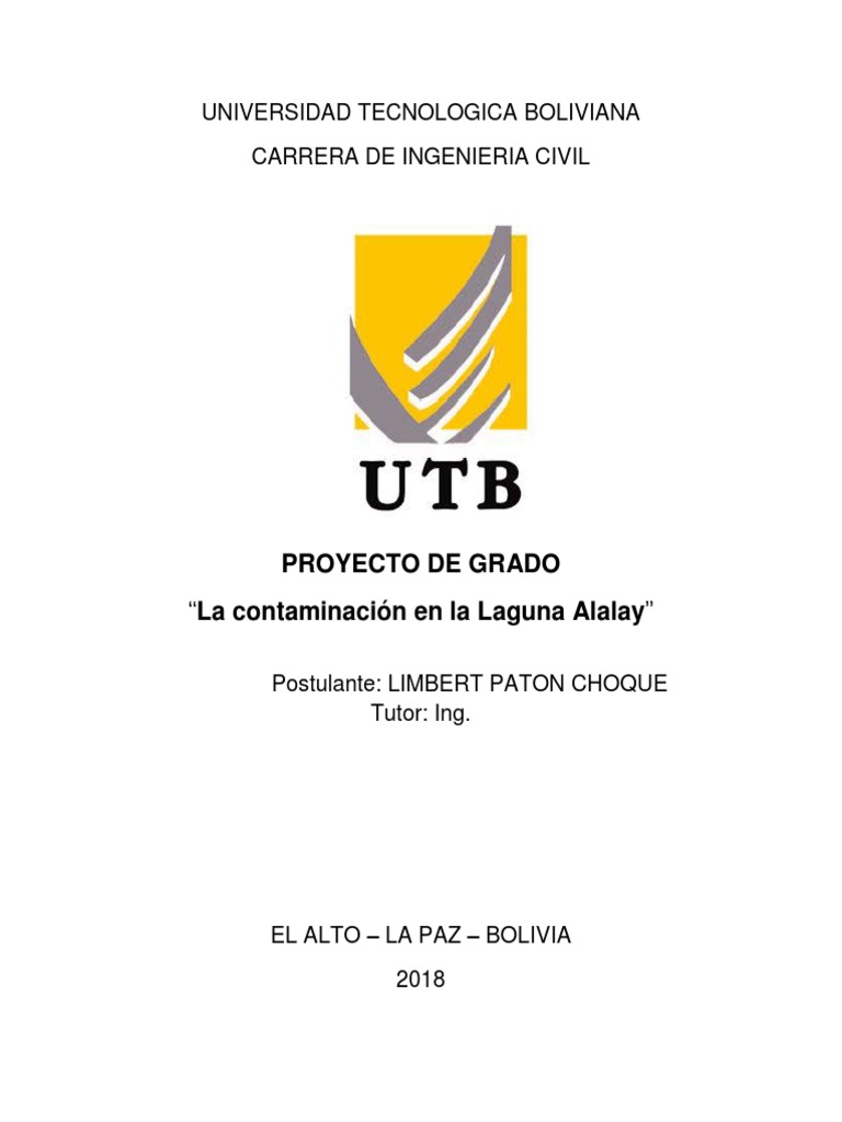 Caratula Proyecto de Grado | PDF