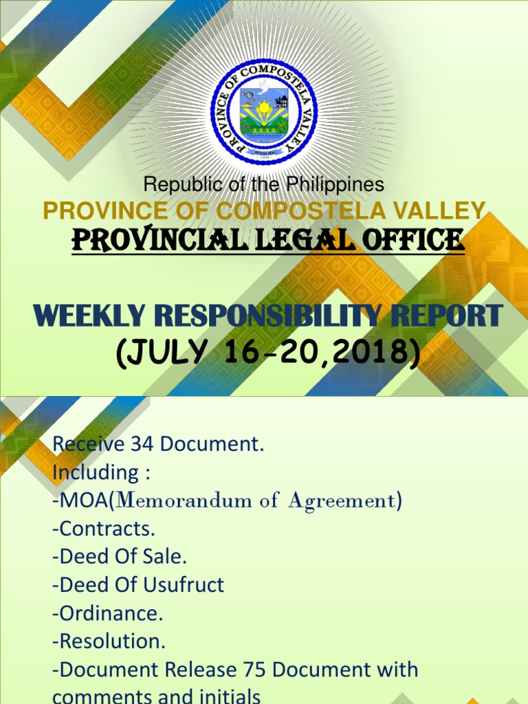 Plo Weekly Report 2018 | PDF