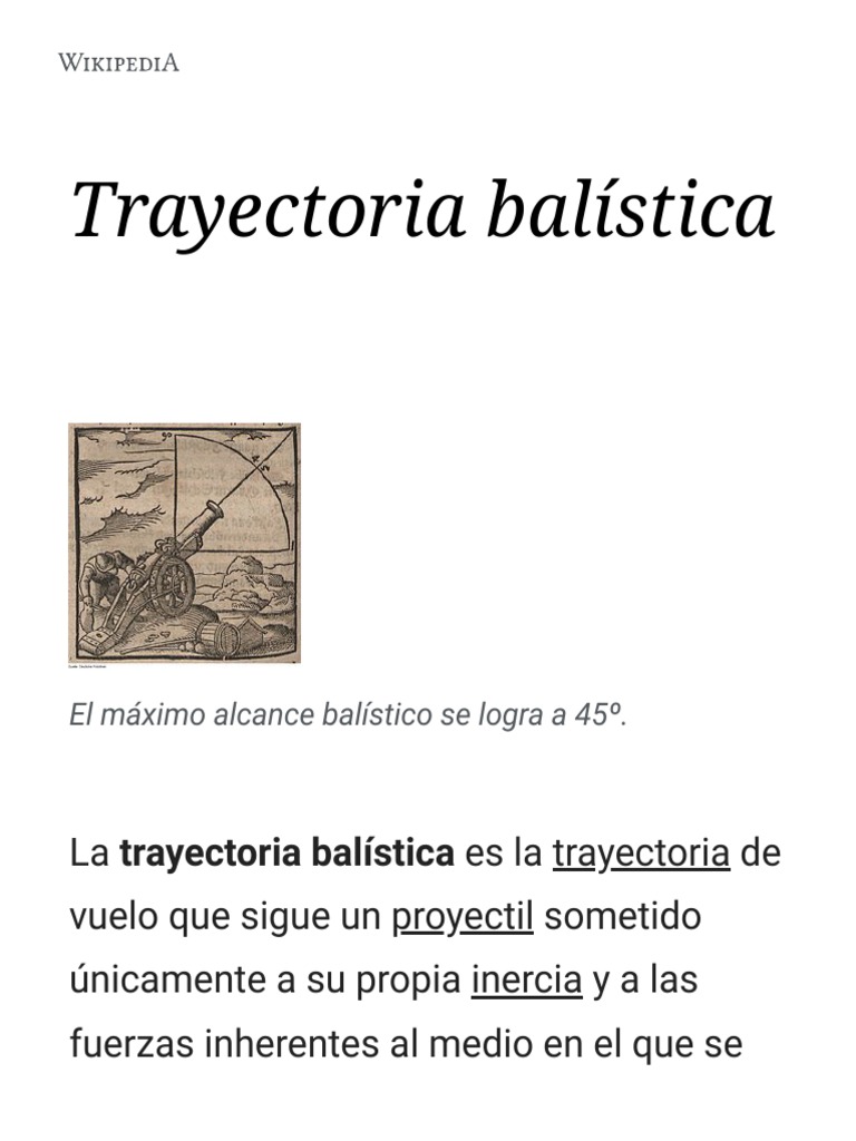 Trayectoria Balística - Wikipedia, La Enciclopedia Libre | PDF ...