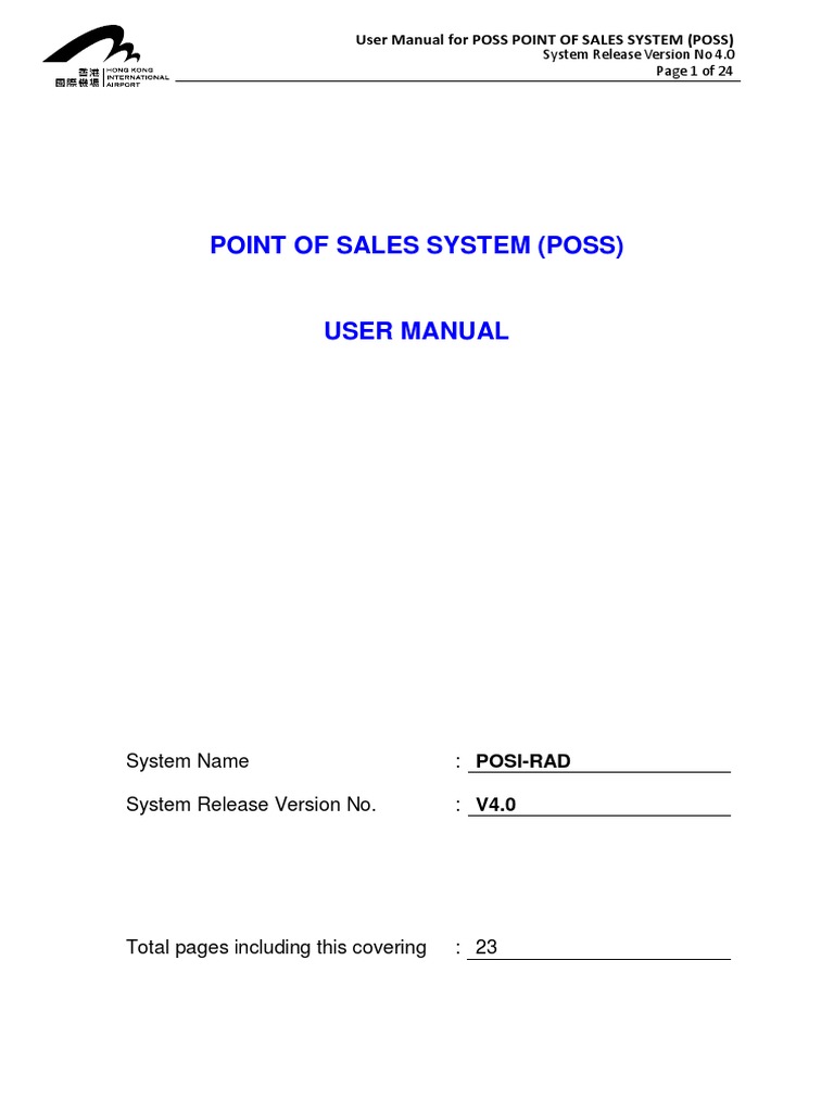 Guide to Using the Point of Sales System (POSS) User Manual for Version ...