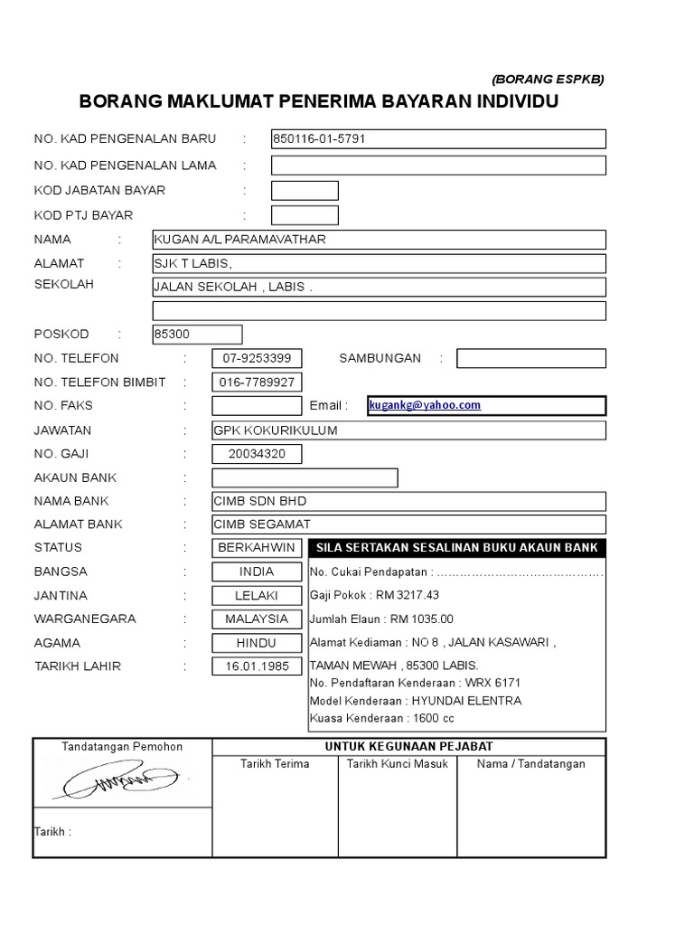 Borang Espkb Kosong Pdf
