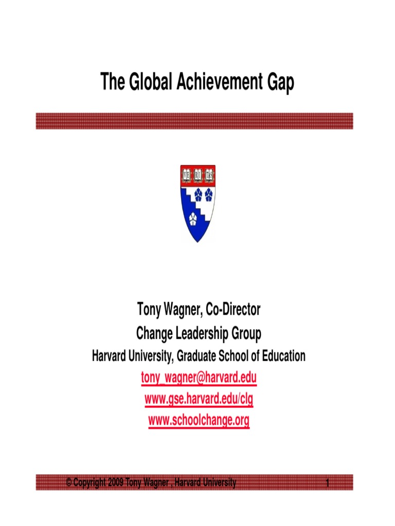 Tony Wagner | PDF | Critical Thinking | Achievement Gap In The United ...