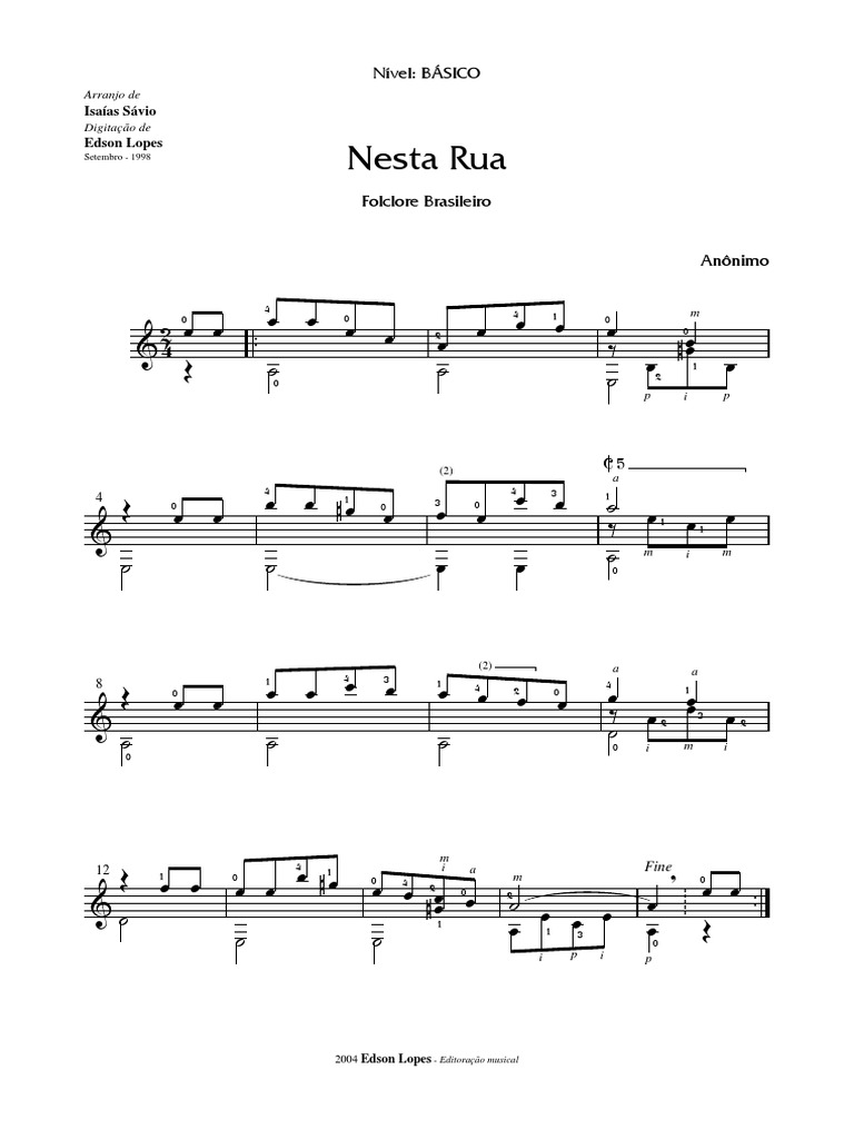 Nesta Rua - Violão Classico | PDF