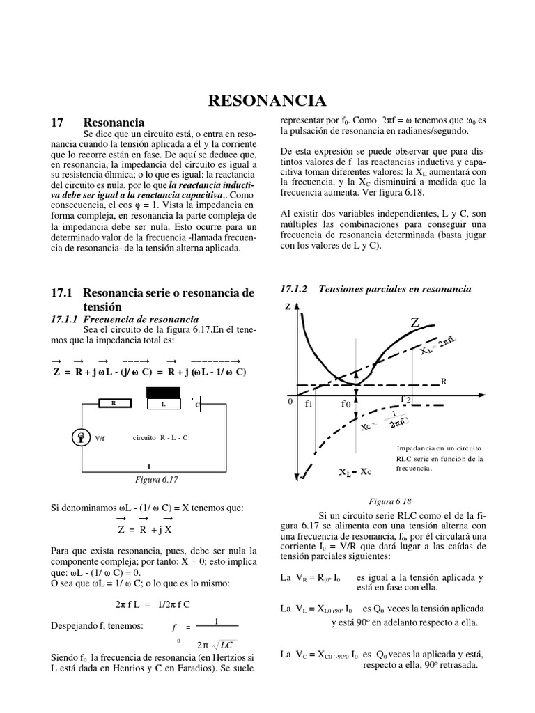 Resonancia Serie y Paralelo | PDF | Impedancia eléctrica | Inductor Resonancia Serie y Paralelo | PDF | Impedancia eléctrica | Inductor