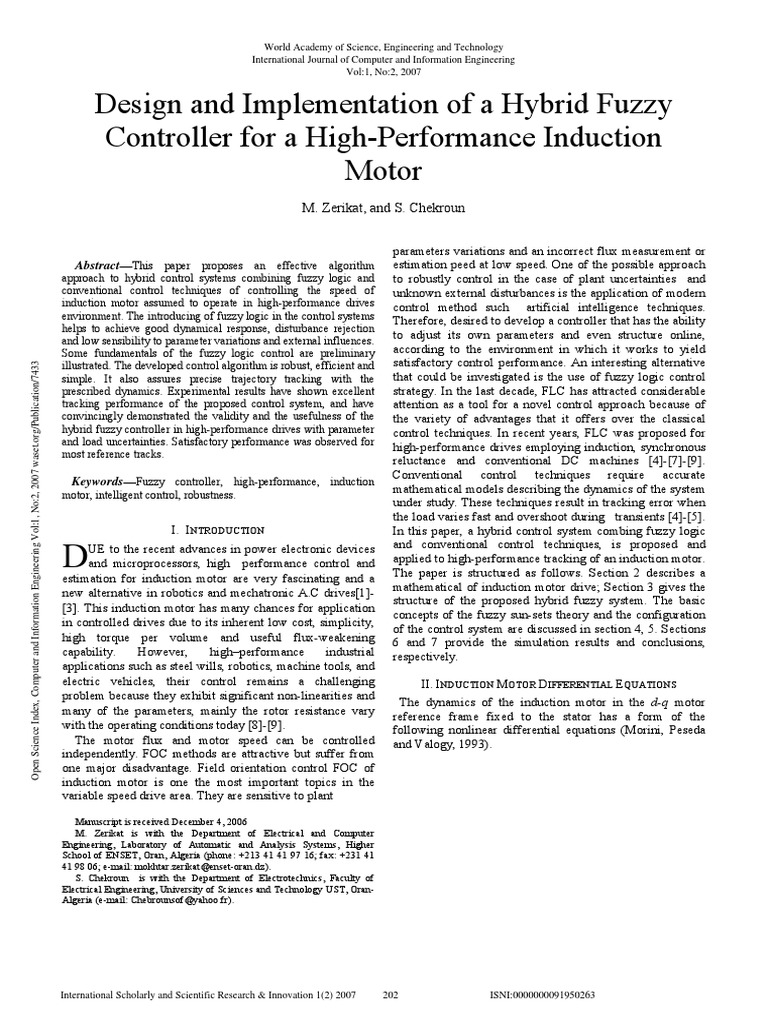Design and Implementation of A Hybrid Fuzzy Controller For A High ...