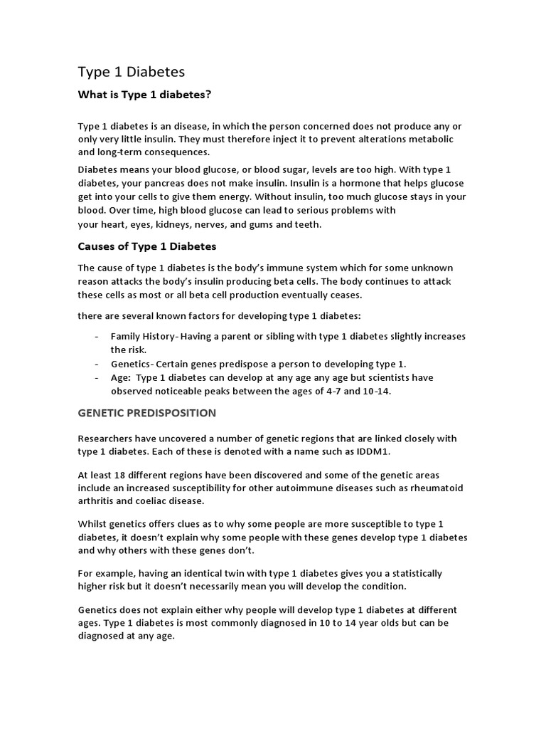 What Is Type 1 Diabetes? | PDF | Diabetes Mellitus Type 1 | Insulin