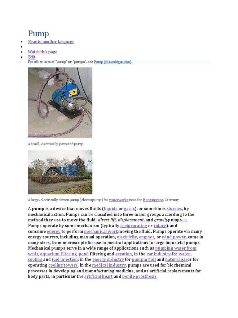 Read in Another Language Watch This Page Edit: For Other Uses of "Pump ...