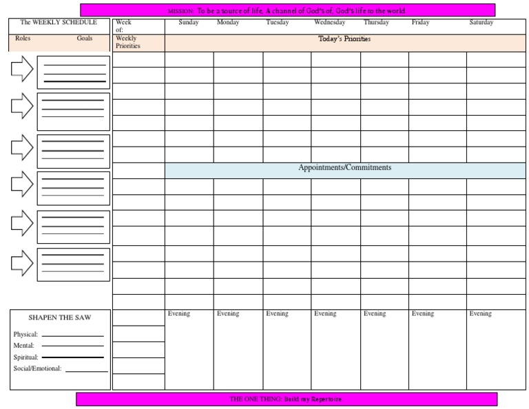 The Weekly Schedule Habit 3 PDF Template | PDF
