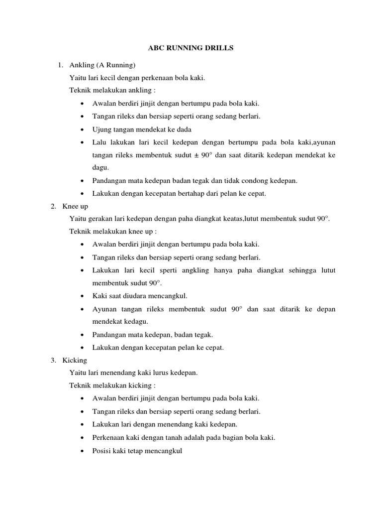 ABC's Running Drills | PDF