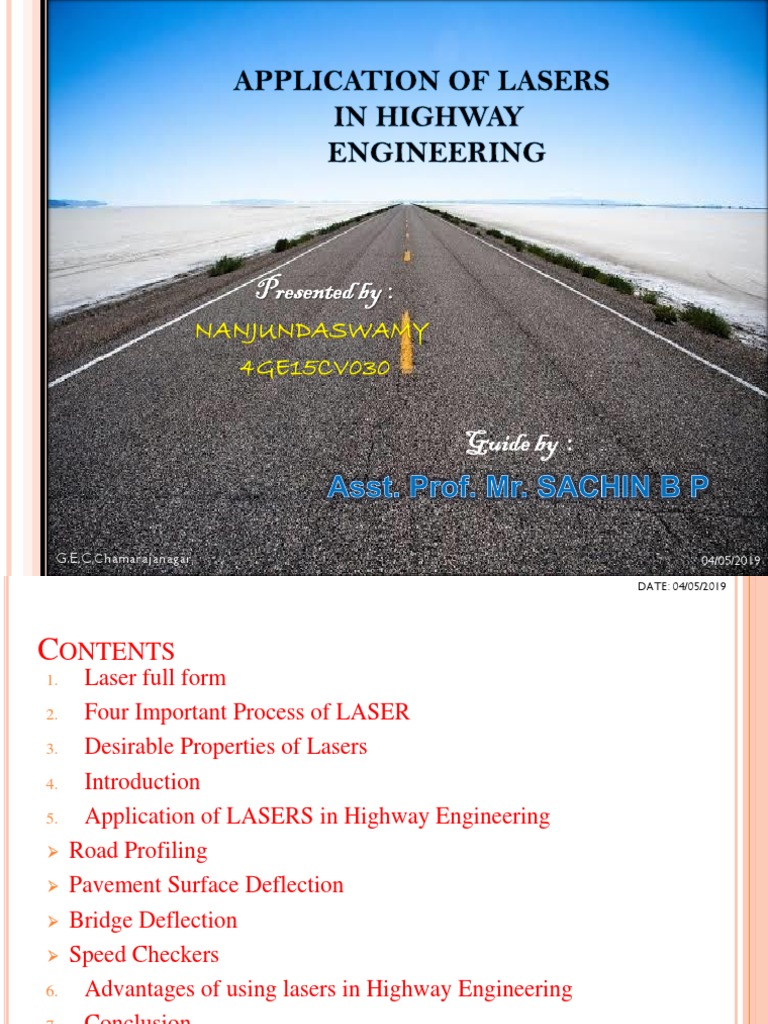 Application of Laser in Highway | PDF | Road | Road Surface