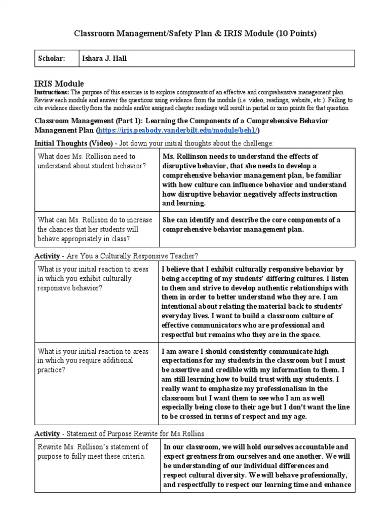 Classroom Management Module-Ishara Hall | PDF | Classroom Management ...