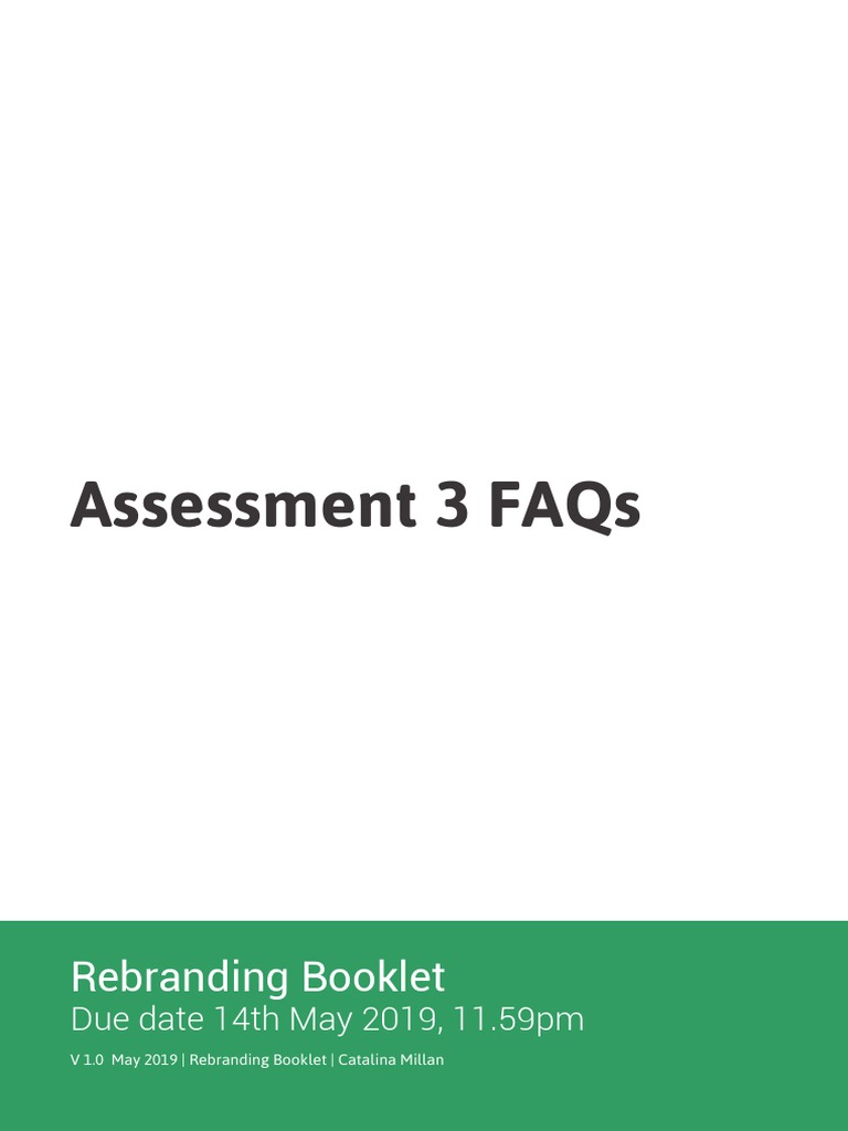 Assessment 3 Faqs: Rebranding Booklet | PDF | Graphic Design | Page Layout