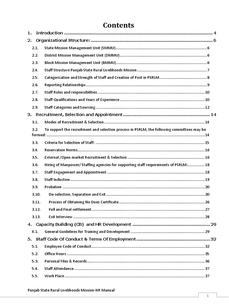 PSRLM HR Manual Overview | PDF | Recruitment | Human Resources