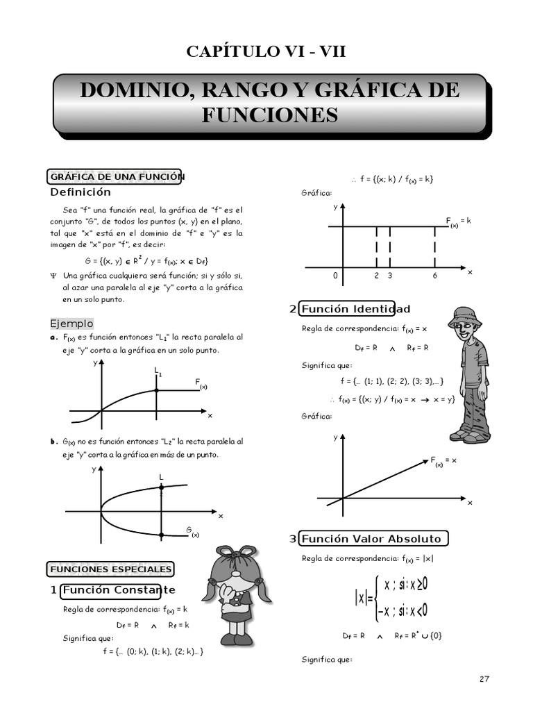 Guía 6 y 7 - Dominio, Rango y Gráfica | PDF | Función (Matemáticas ...