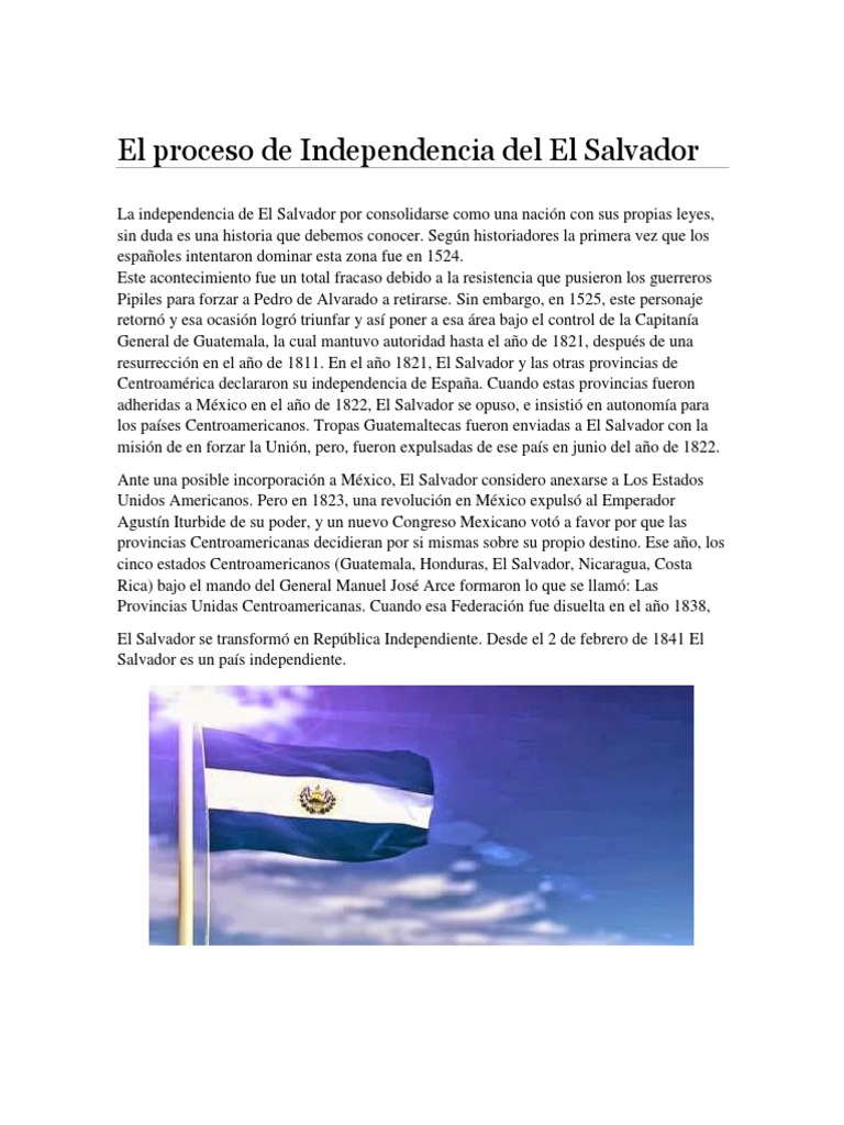 El Proceso de Independencia Del El Salvador | PDF | Formas de gobierno ...