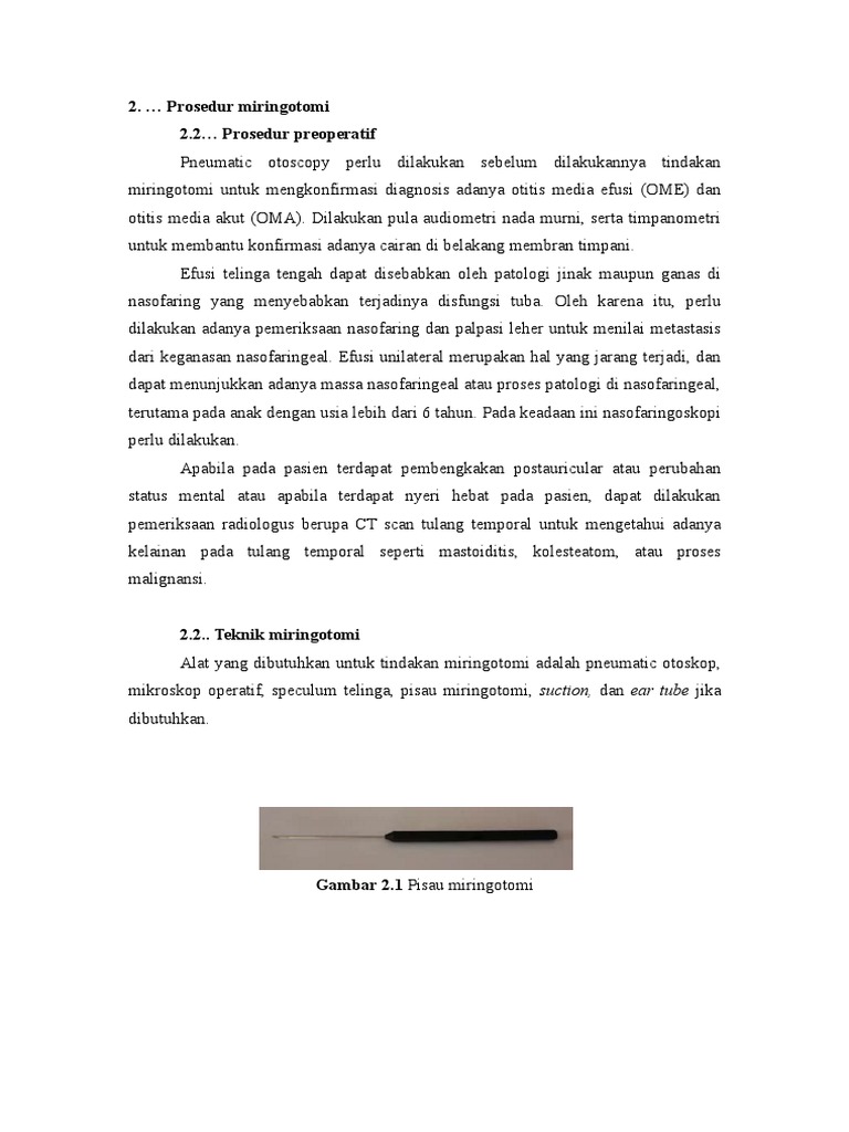 Referat Miringotomi | PDF