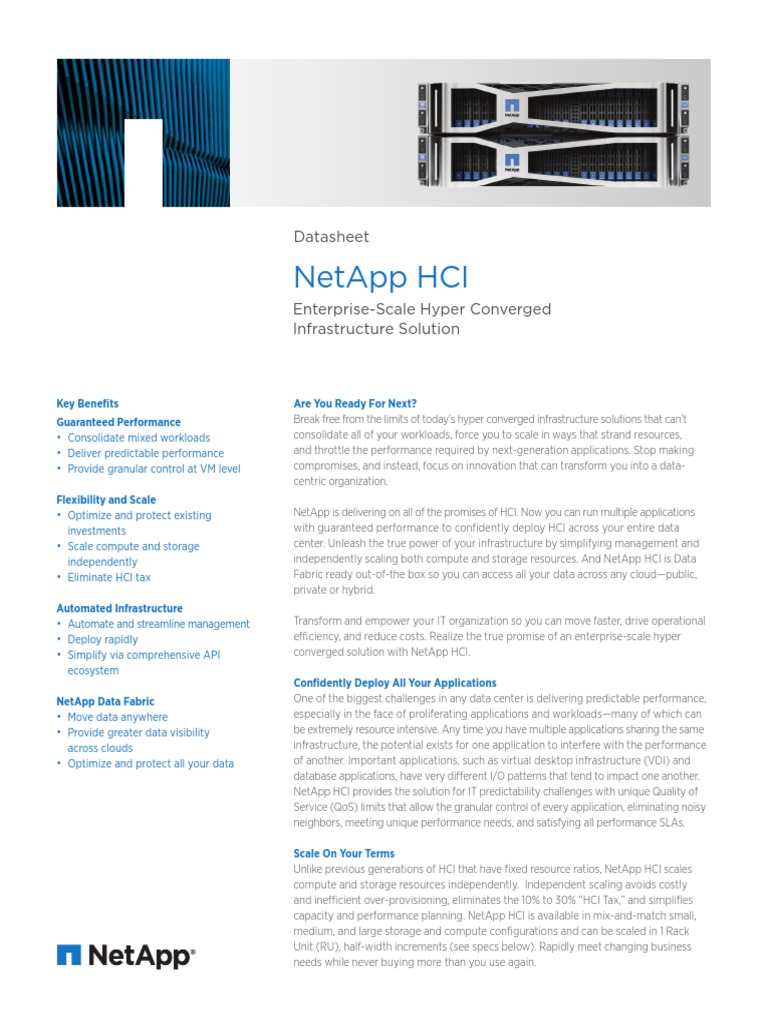 Netapp Hci: Datasheet | PDF | Cloud Computing | Computer Engineering