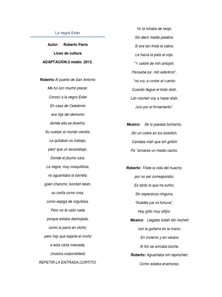 La Negra Ester | Descargar gratis PDF | Ocio | Naturaleza