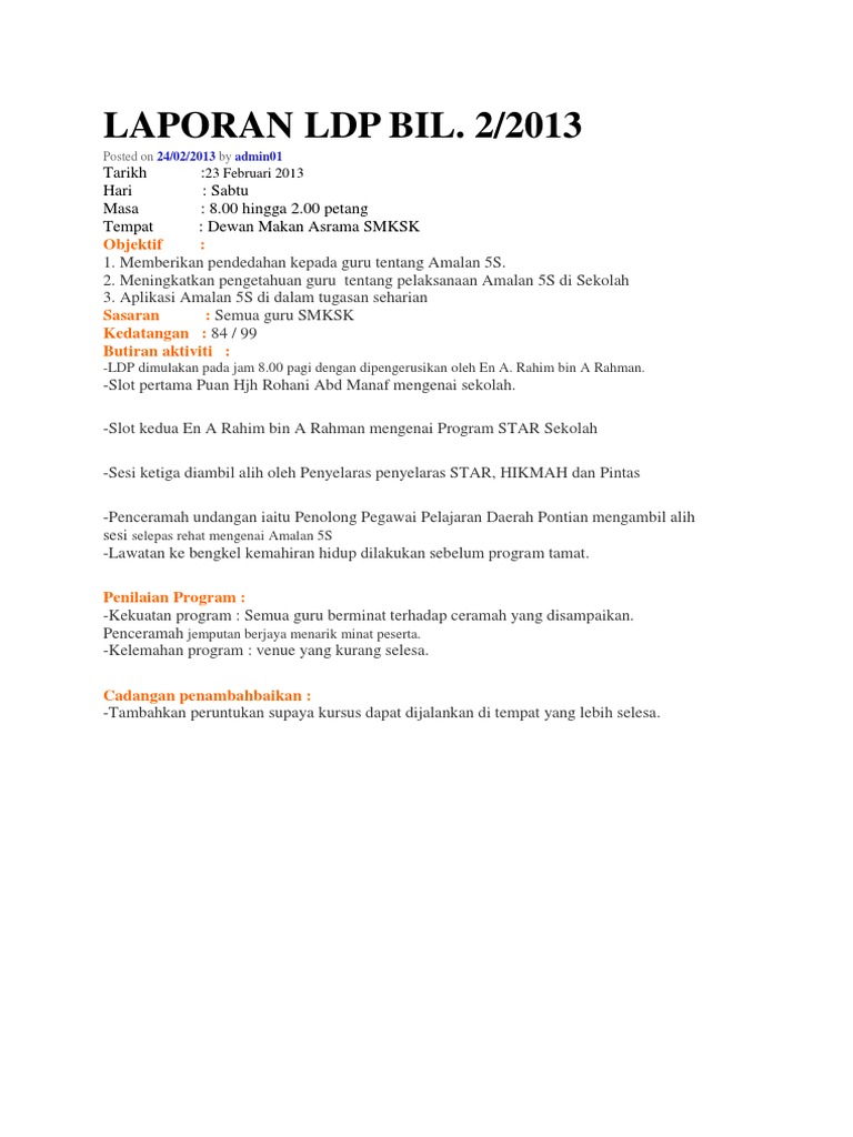Contoh Laporan LDP | PDF