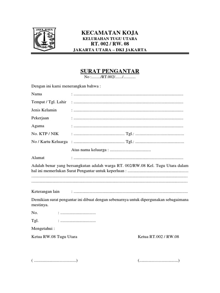Surat Keterangan RT - 04.05 | PDF