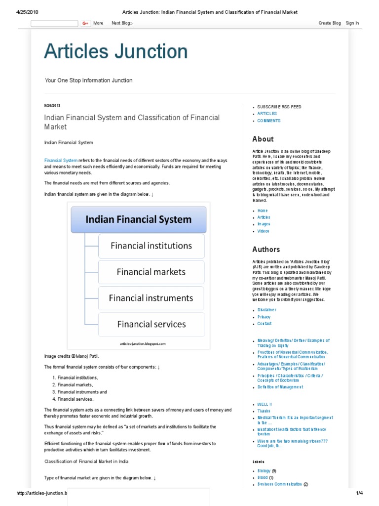 Classification of Financial Market | PDF | Financial Markets ...