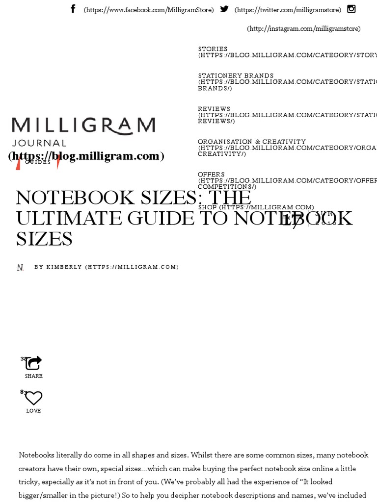 Notebook Sizes: The Ultimate Guide To Notebook Sizes 17: Guides | PDF ...