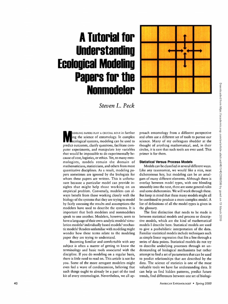 A Tutorial For Understanding Ecological Modeling Papbrs For THB | PDF ...