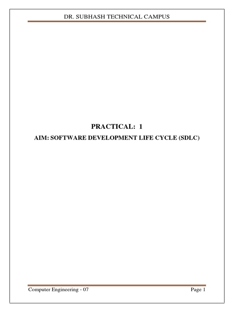 Practical: 1: Dr. Subhash Technical Campus | PDF | Risk Management ...