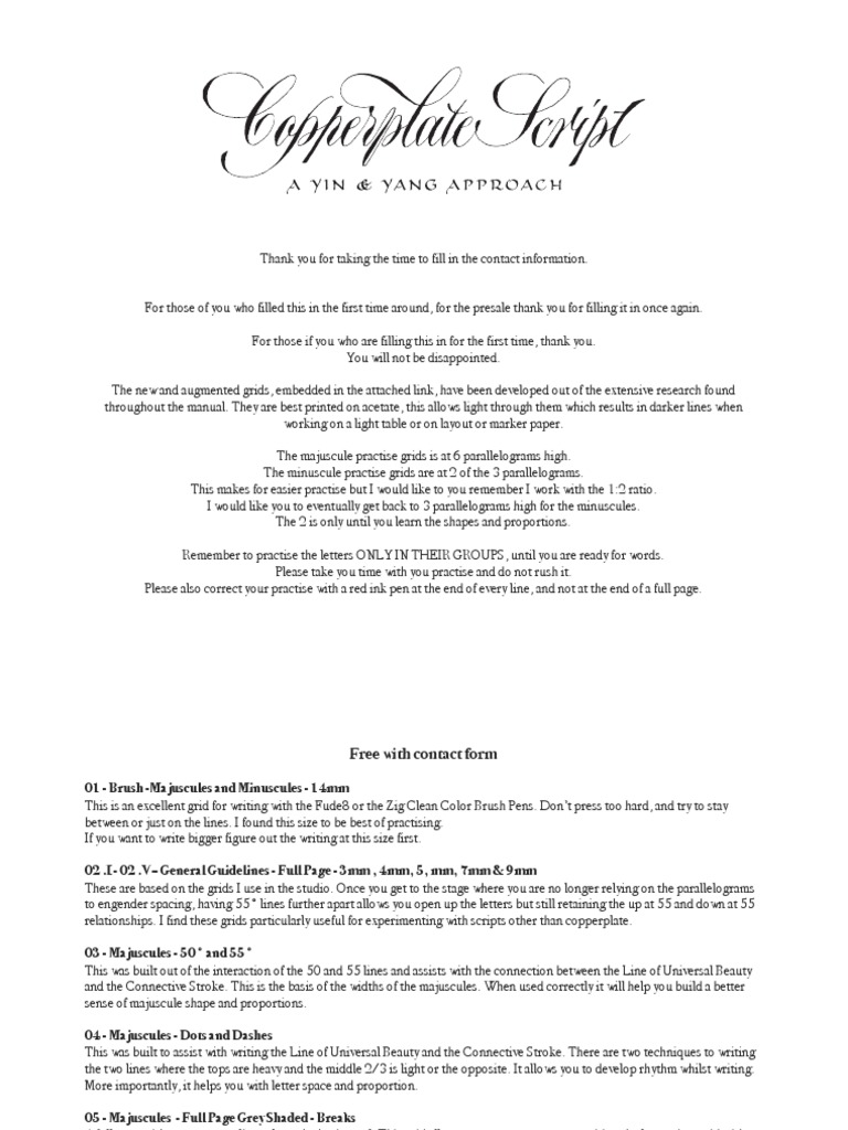 Copperplate Script Grids | PDF | Letter Case | Printing