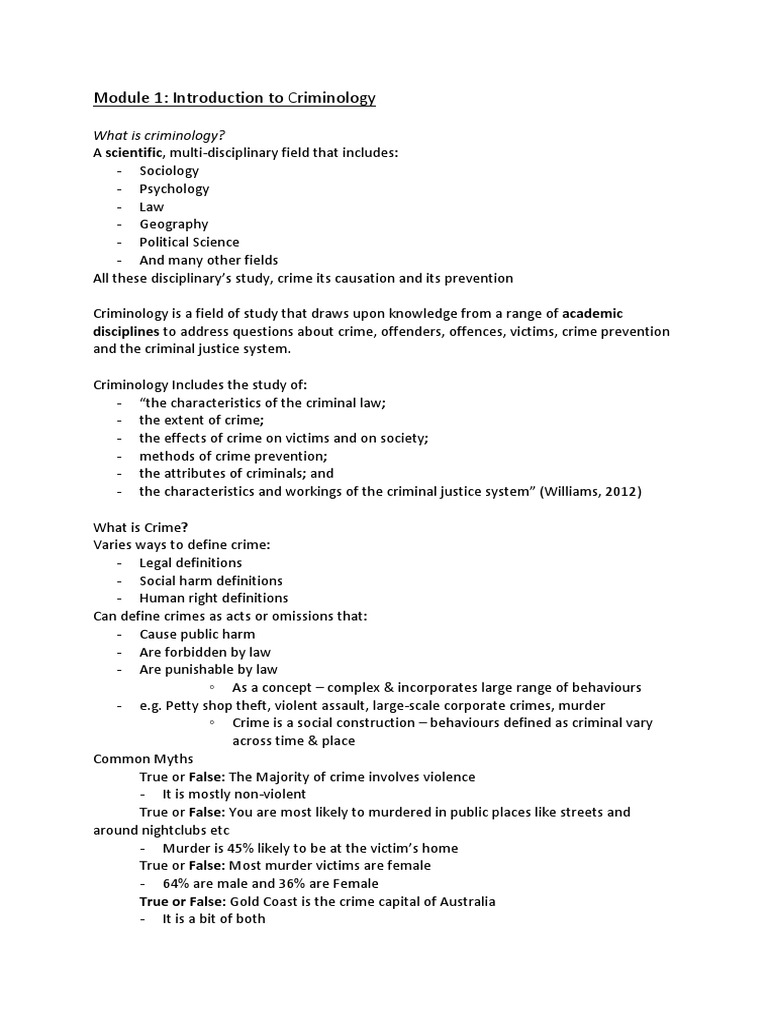 Introduction to Criminology Overview | PDF | Criminology | Crime & Violence