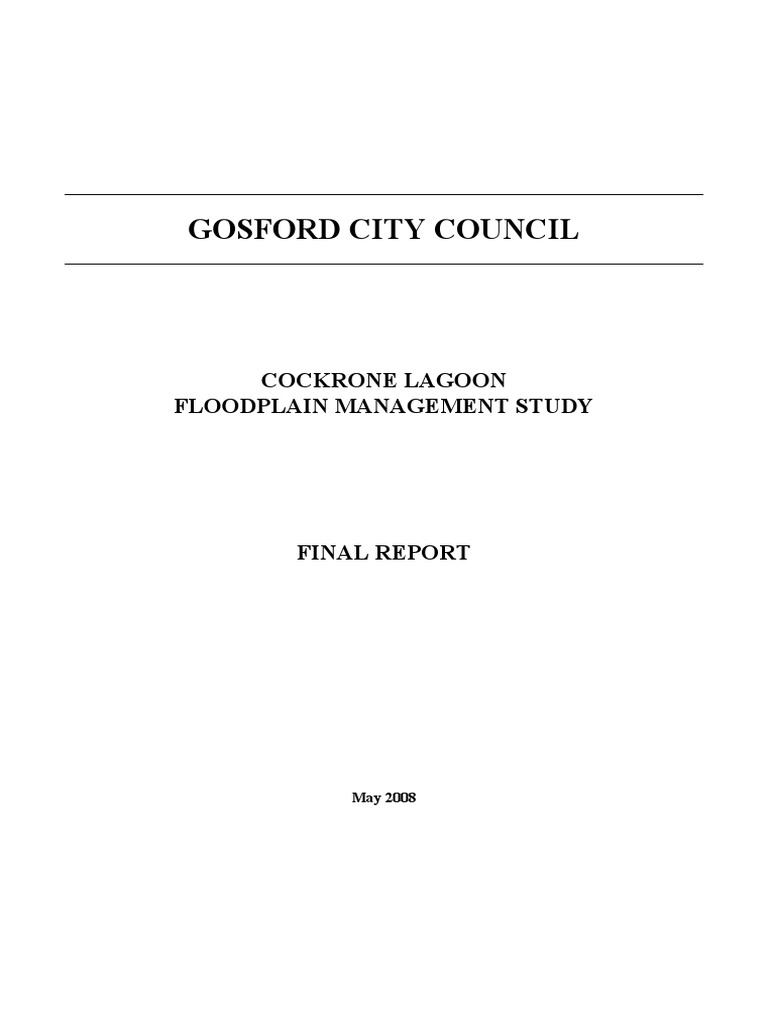 Cockrone Lagoon Flood Study Report | PDF | Lagoon | Flood