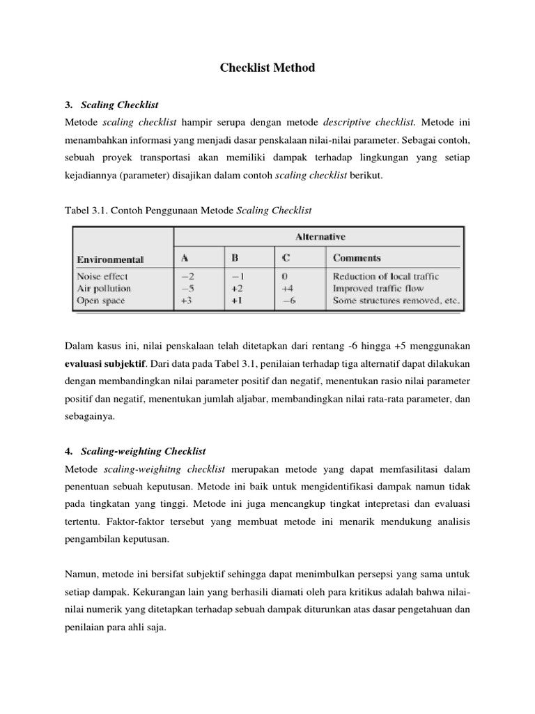 Checklist Method | PDF