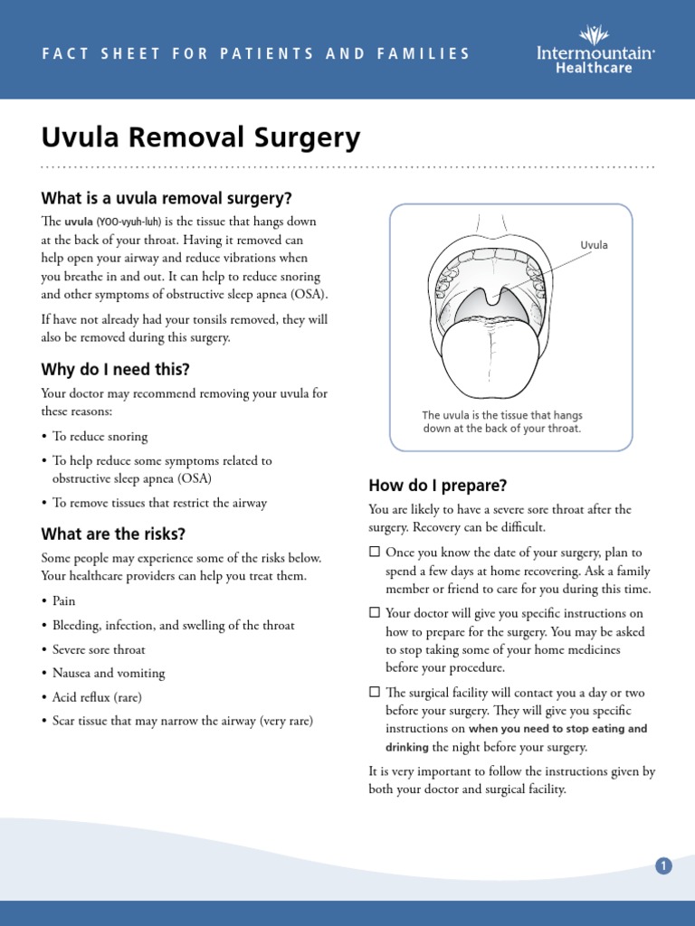 What Is A Uvula Removal Surgery? | PDF | Sleep Apnea | Snoring