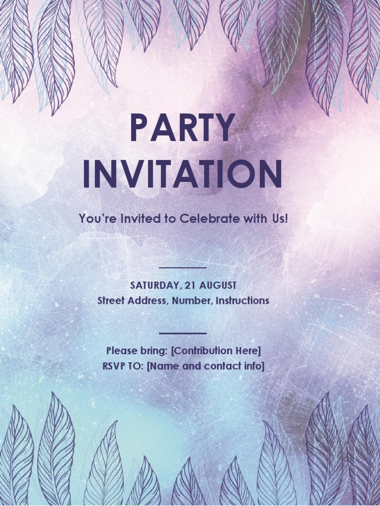 August Party Invitation Details | PDF