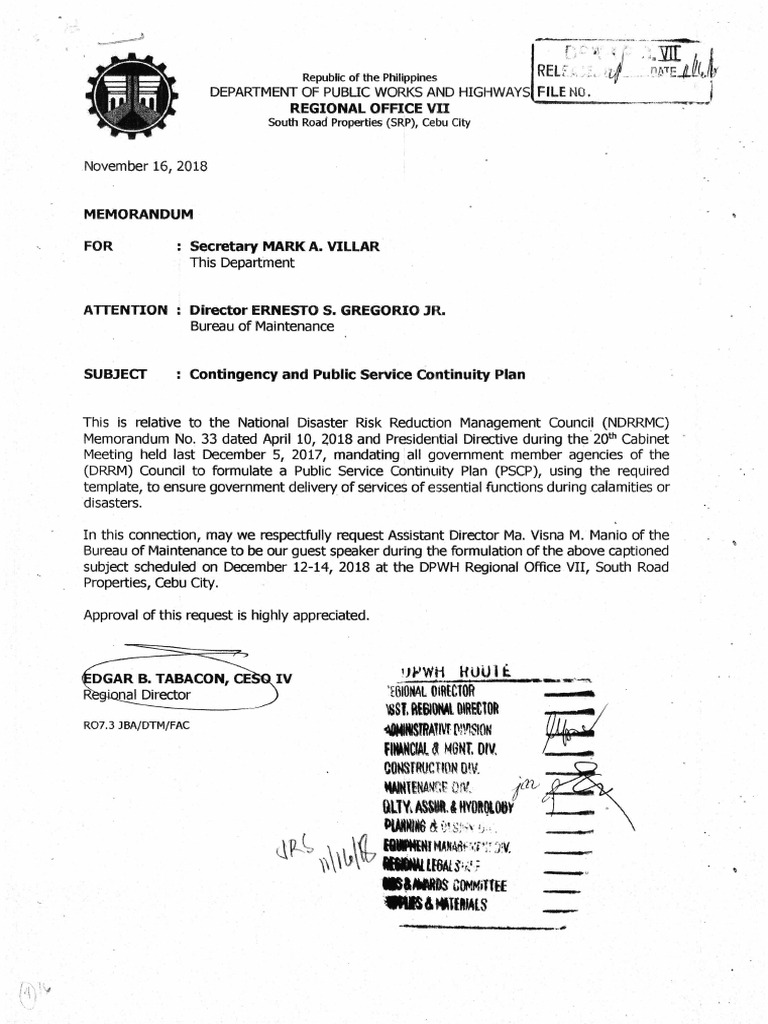 Contingency and Public Service Continuity Plan