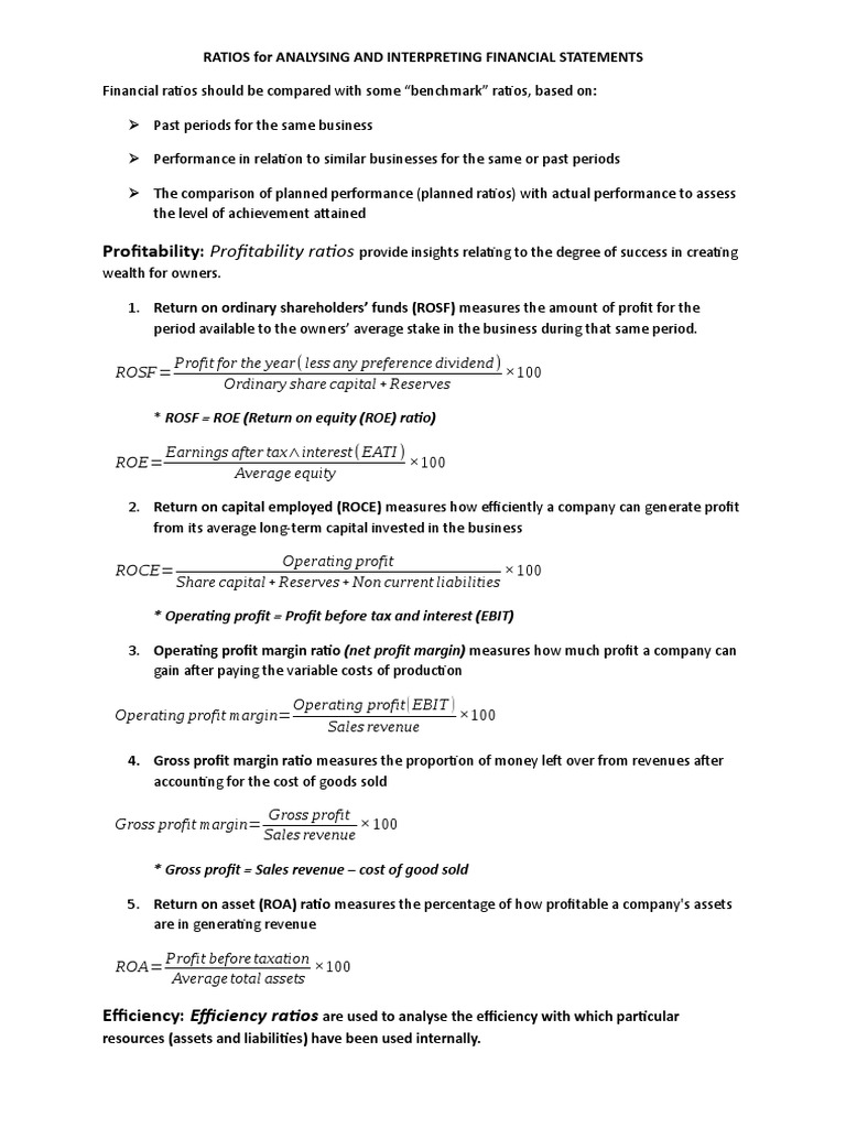 Business Ratios For Assessment | PDF | Dividend | Revenue